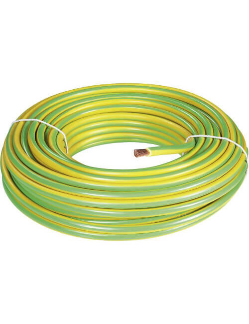 Câble de masse vert/jaune 6mm2 de 100m